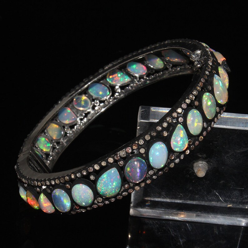 Natural Ethiopian Welo Fire Opal Bangle Opal Bangle Opal | Etsy