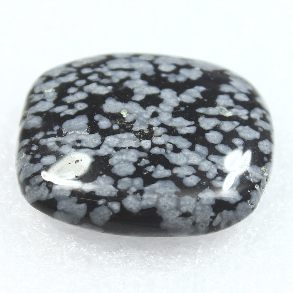 Natural Snowflake Obsidian Cabochon Smooth Snowflake | Etsy