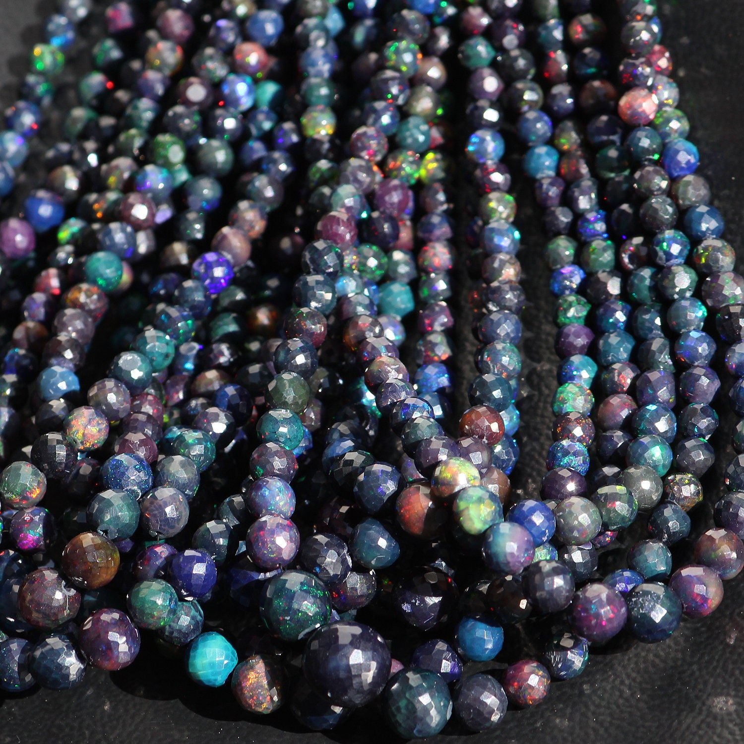 Natural Black Faceted Opal Balls Faceted Black Opal Balls | Etsy