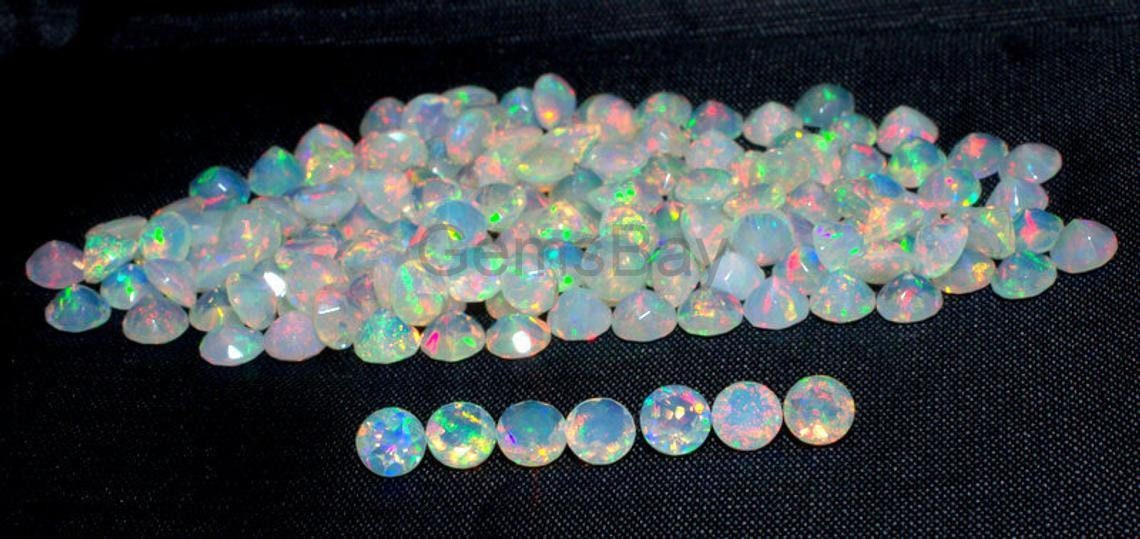 3 MM Natural Ethiopian Opal Faceted Welo Fire Opal Gemstone - Etsy
