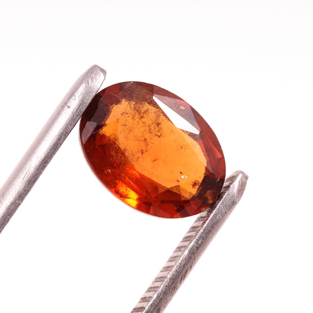 2.60 Ct Natural Hessonite Garnet, Orange Hessonite Garnet, Faceted Gemstone, January Birthstone ...