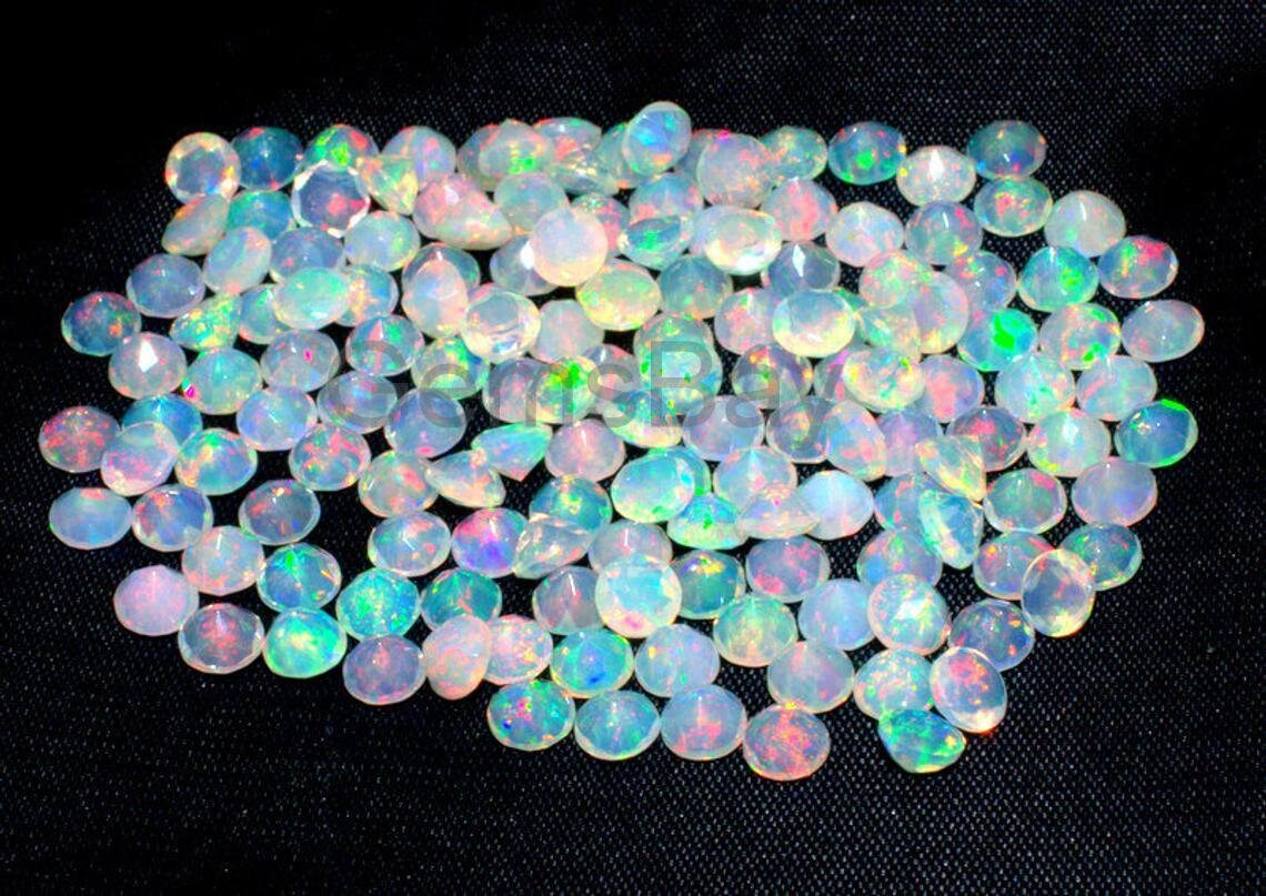 3 MM Natural Ethiopian Opal Faceted Welo Fire Opal Gemstone - Etsy