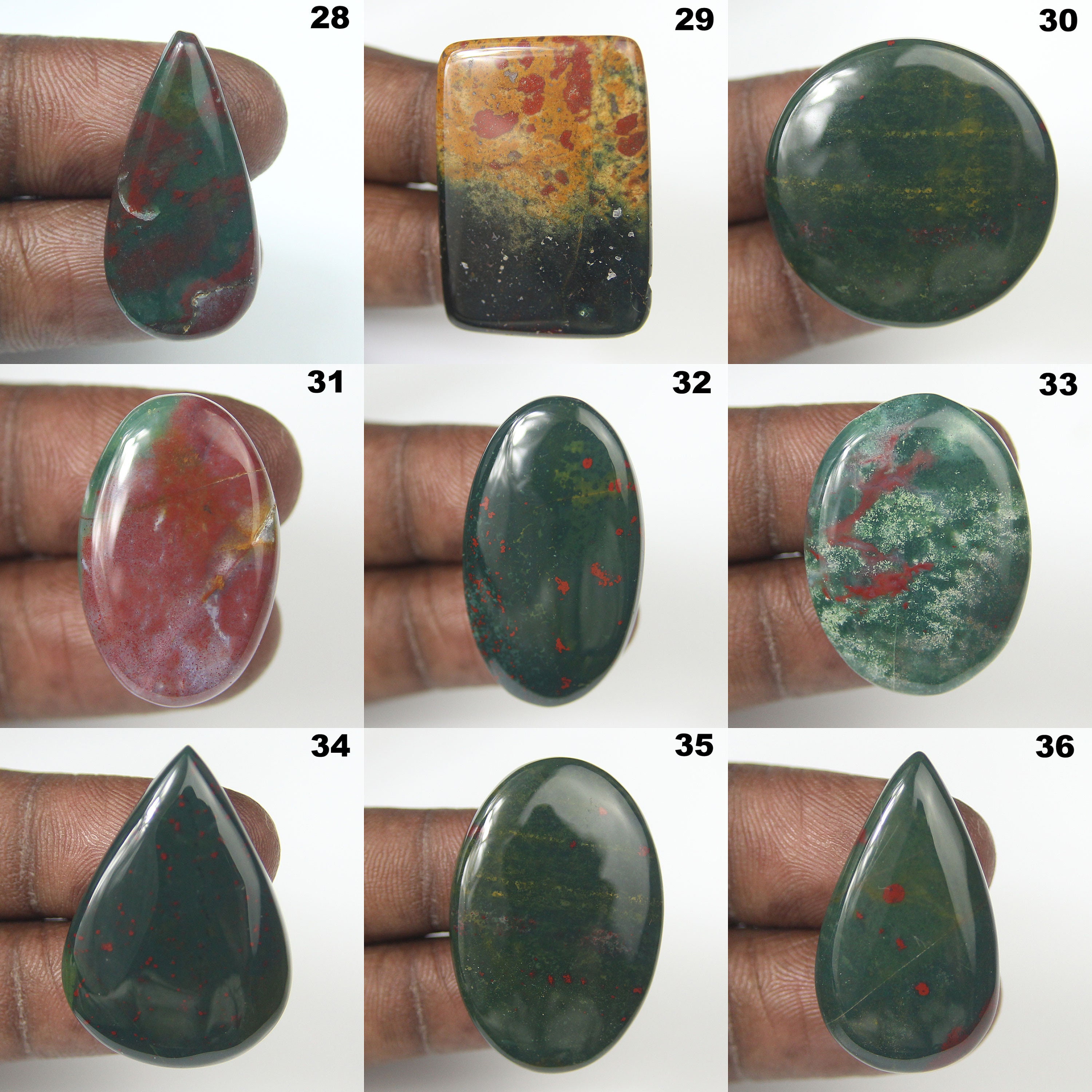 Natural Blood Agate Cabochon - Blood Agate Gemstone - Mix Loose ...
