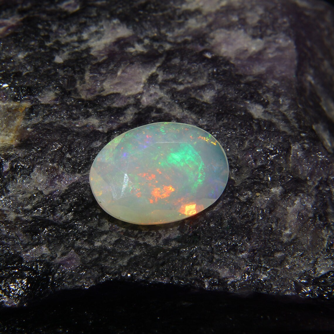 1.16 Ct 7.5x10.5 MM Natural Ethiopian Welo Fire Opal Gemstone - Faceted ...
