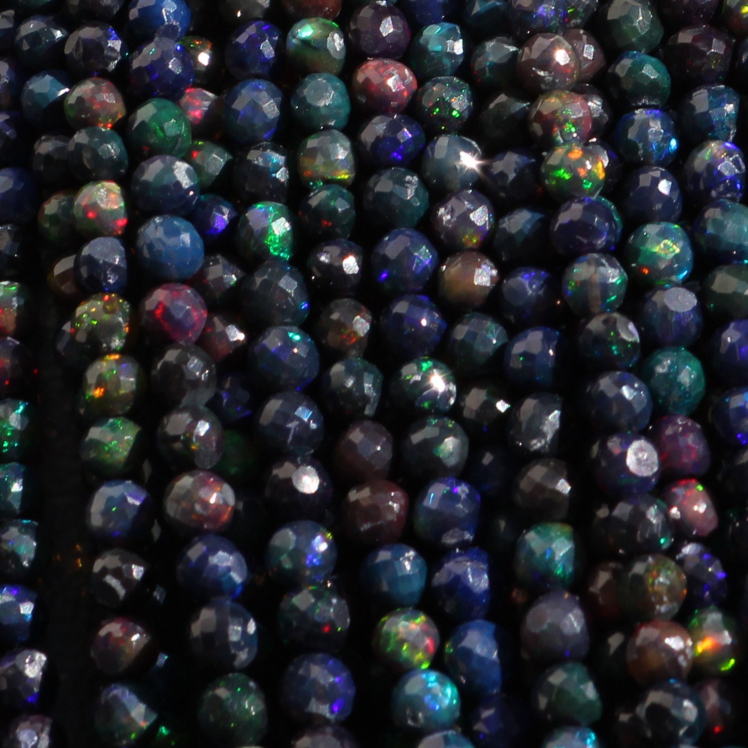 Natural Black Faceted Opal Balls Faceted Black Opal Balls | Etsy