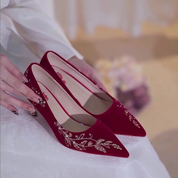 Red Wedding Shoes - Etsy