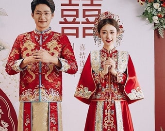 Chinese Wedding Bride and Groom Outfit - Etsy