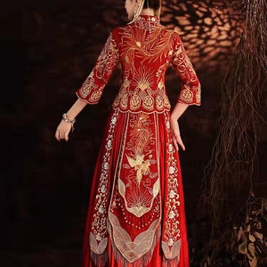 Traditional Chinese Bridal Red Wedding Xiuhe Dress, Big Sizes Till 8XL ...