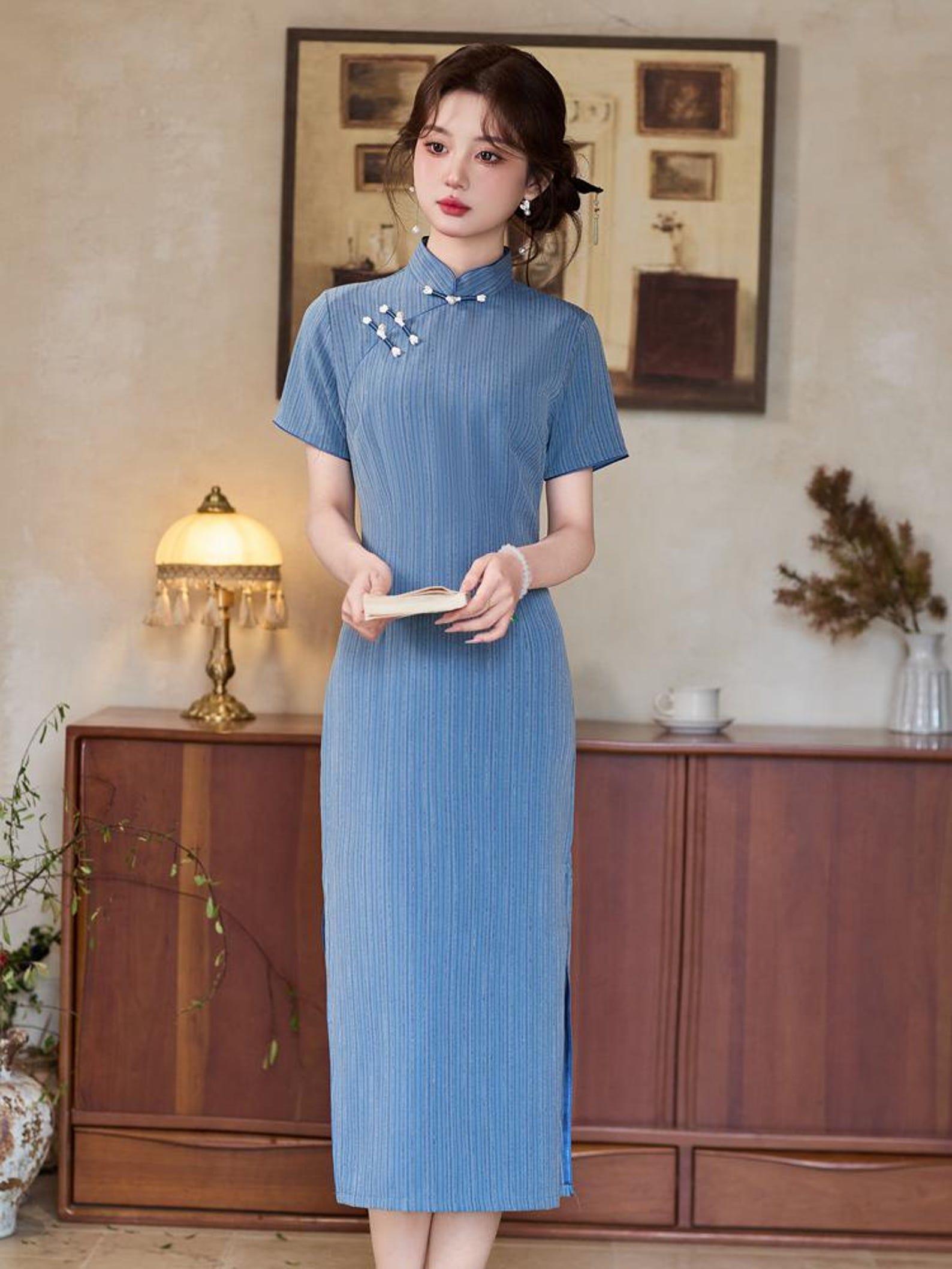 Doveyaf New Spring Qipao Dress, China Cheongsam Linen Qipao, Retro ...