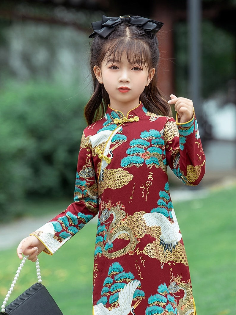 Chinese Kid's Qipao Dress & Cheongsam Girl Tang Suit - Etsy Hong Kong