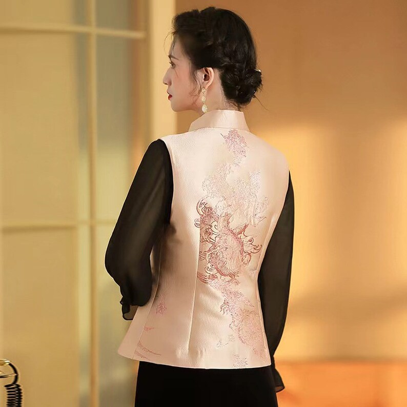 Autumn & Winter Classic Chinese Tang Dynasty Vest in Red - Etsy