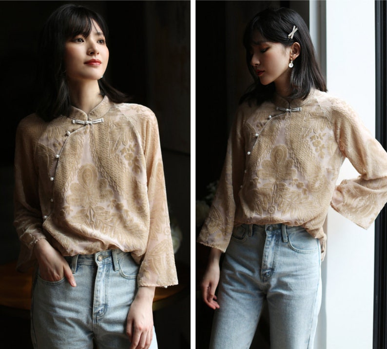 Autumn China Cheongsam Top Chinese Tang Suit Hanfu Blousetea - Etsy