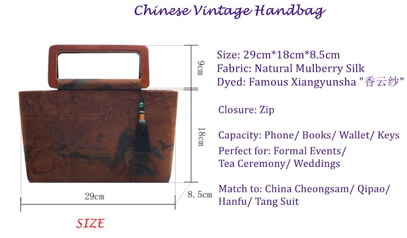 Handmade Woman Handbag, Chinese Vintage Xiangyunsha Mulberry Silk Bag ...