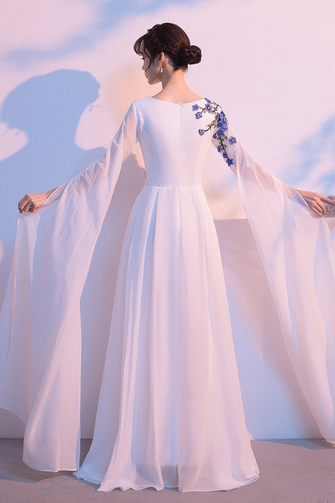 China Chorus Choir Cheongsam Dress Full length Sleeves | Etsy