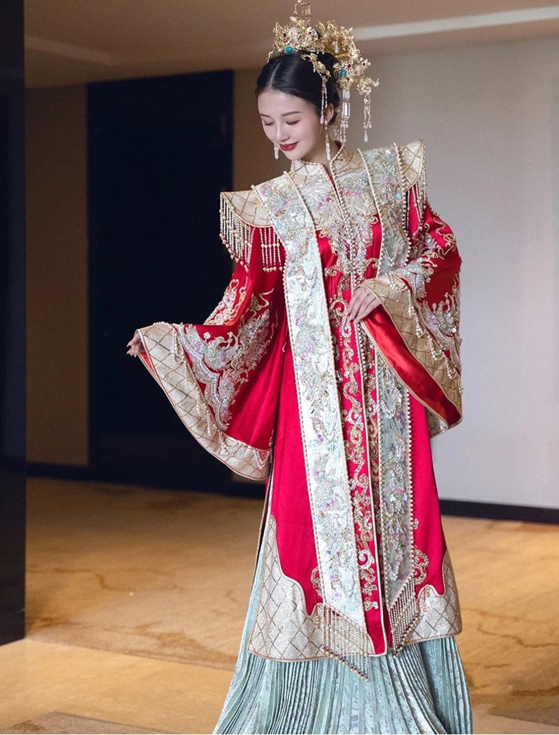New Design Traditional Han Dynasty Wedding Bridal Gown, 韩妃 Chinese Red ...