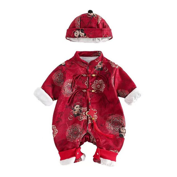 Festive Baby Holiday Costume Qfajcp Infant Baby Red Jumpsuit Tang Suit ...