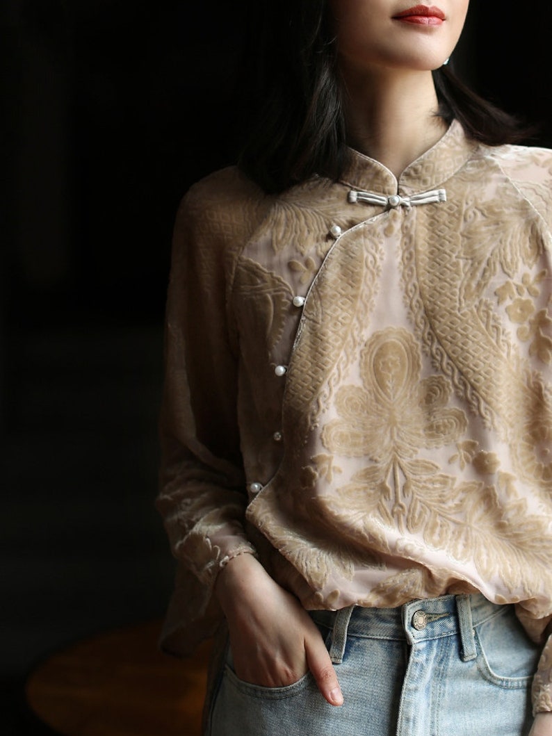 Autumn China Cheongsam Top, Chinese Tang Suit Hanfu Blouse,tea Ceremony ...