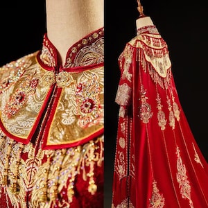 China Bridal Long Trail Cape, 霞披kasumi Cape for Winter Anti Cold ...