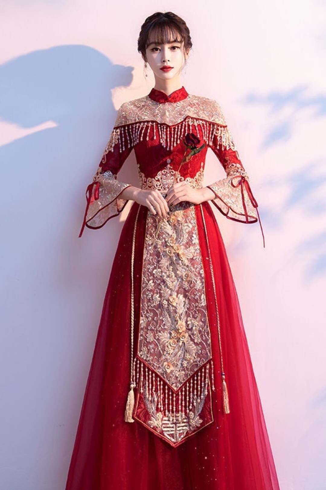 New Design Traditional Chinese Bridal Red Xiuhe Dress Wedding - Etsy