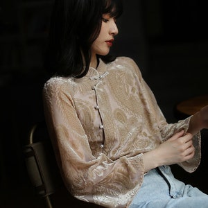 Autumn China Cheongsam Top, Chinese Tang Suit Hanfu Blouse,tea Ceremony ...