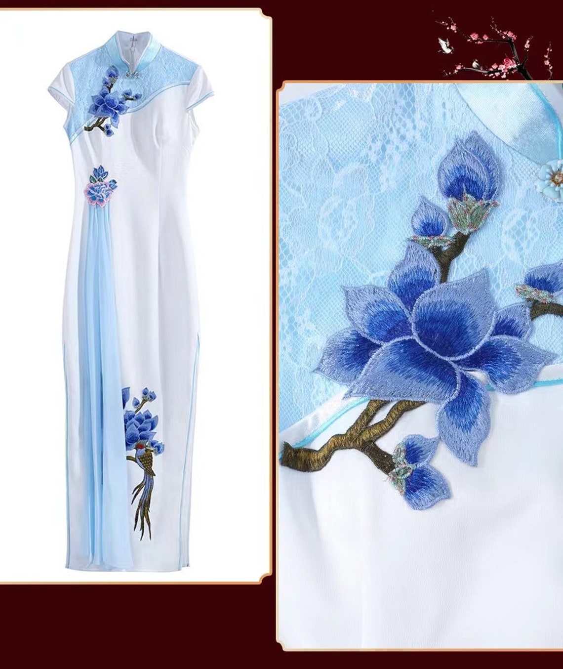 Custom Able Premium Cut Cheongsam With Ribbon Classical - Etsy
