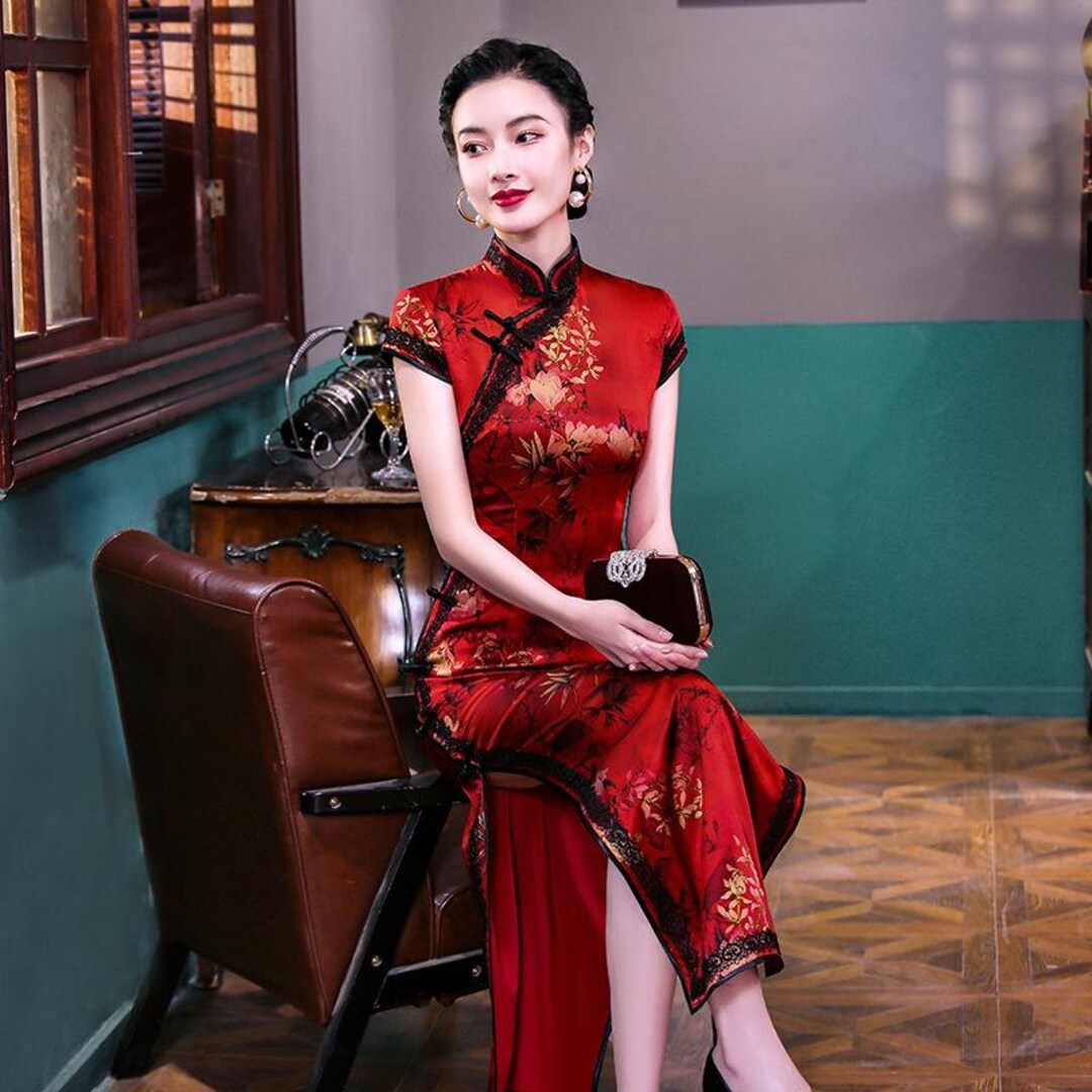 Minguo Era Retro Mulberry Silk Cheongsam《春意》100% Pure Silk Qipao Dress ...