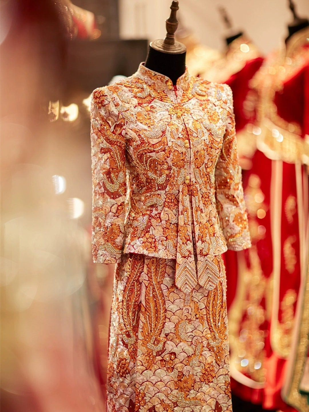 Exceptional High Quality Design, Traditional Chinese Bridal Golden ...