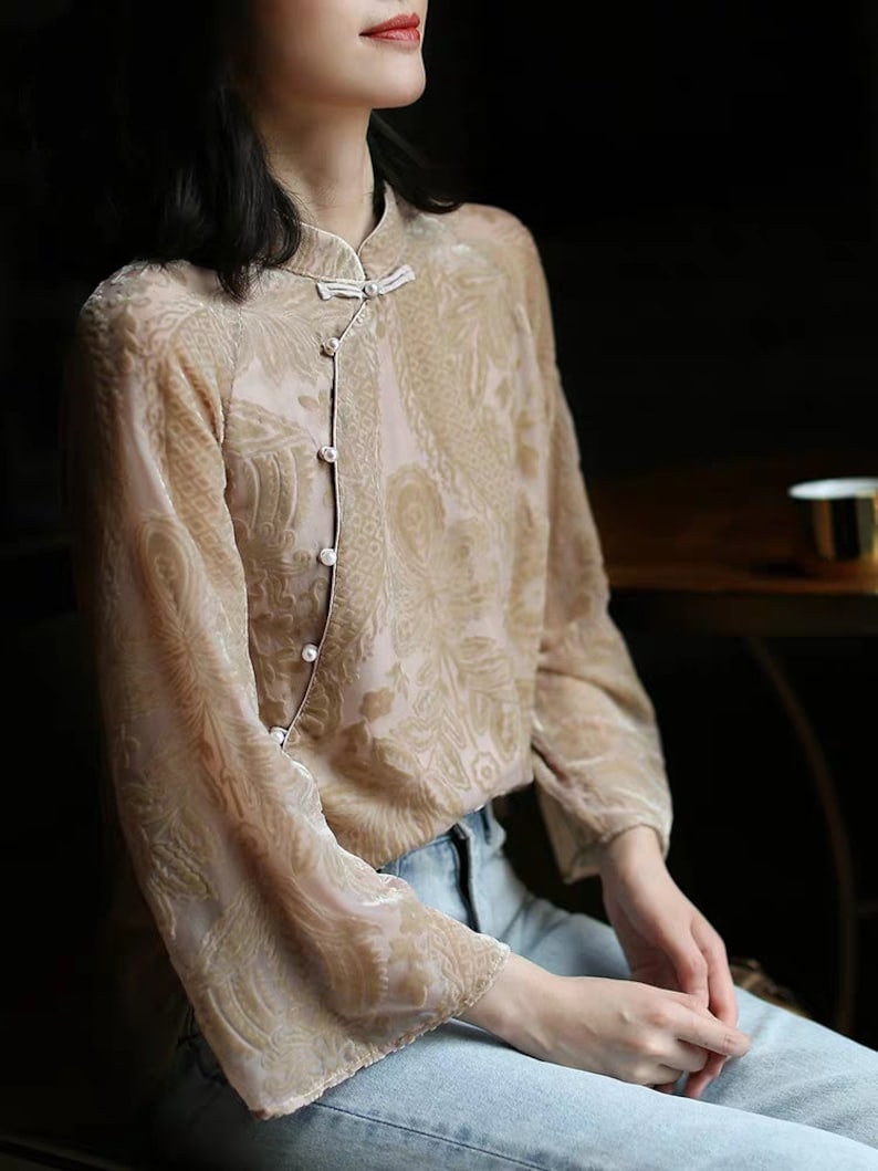 Autumn China Cheongsam Top, Chinese Tang Suit Hanfu Blouse,tea Ceremony ...