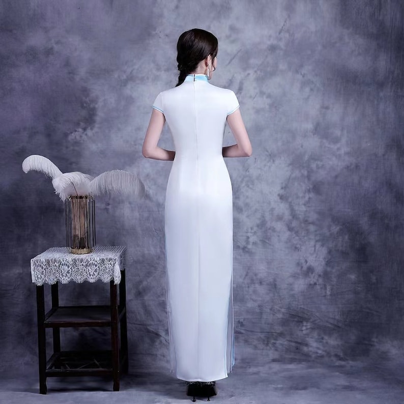 Custom Able Premium Cut Cheongsam With Ribbon, Classical Embroidery ...