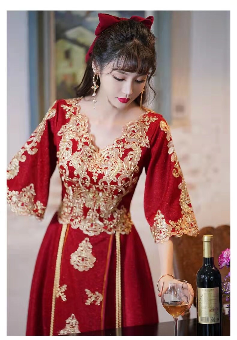 Custom Size Available Traditional Chinese Bridal Full Length - Etsy