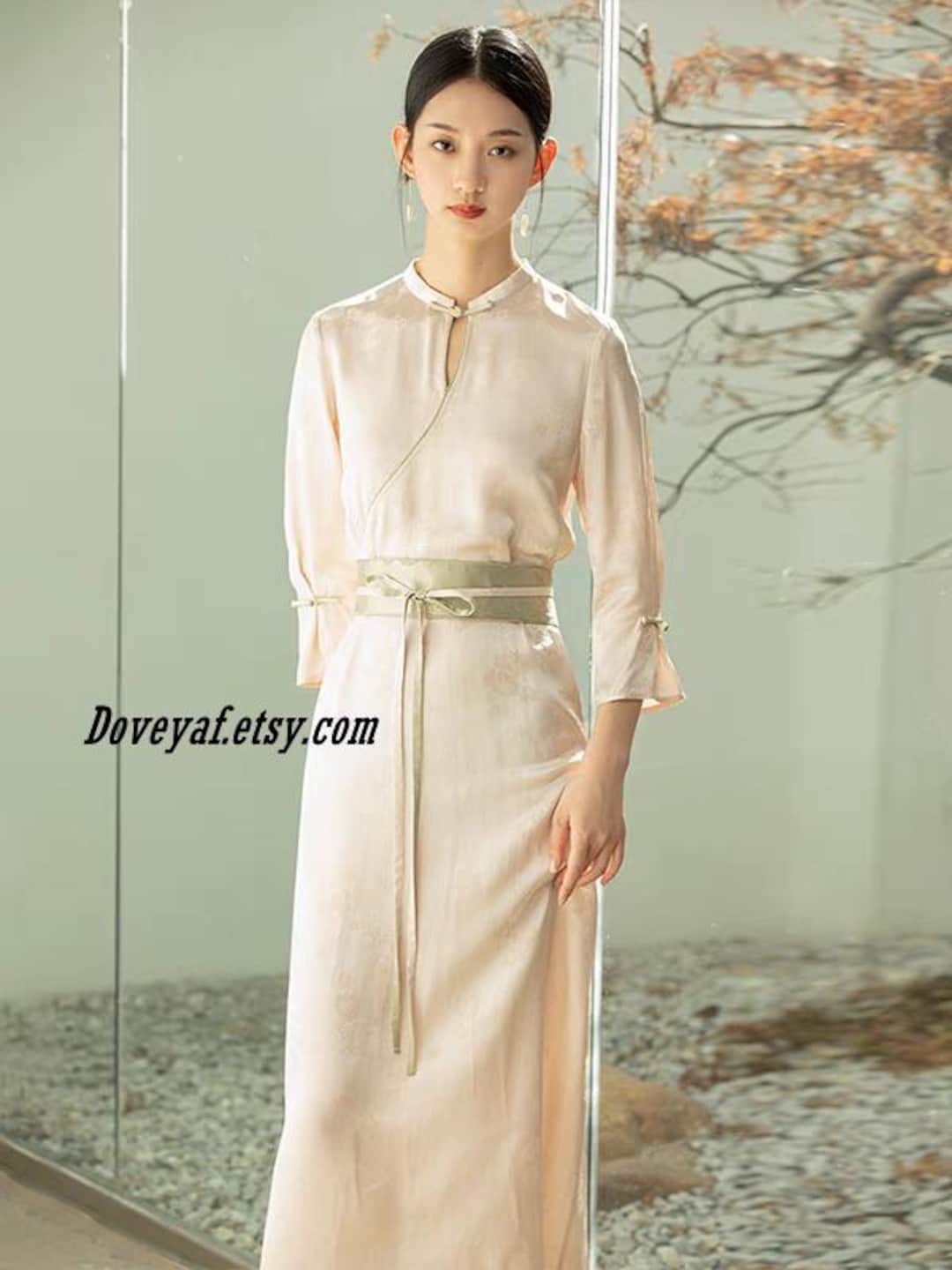 New Modern China Hanfu Dress With Waistband 2 Pieces Art Revival China ...