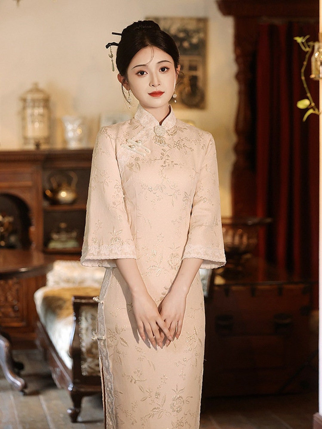 New Design CNY Spring Qipao Dress, China Cheongsam Trumpet Loose ...