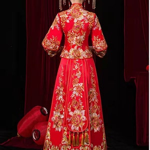 Traditional Chinese Bridal Red Wedding Xiuhe Dress, Named 紫薇 Su ...