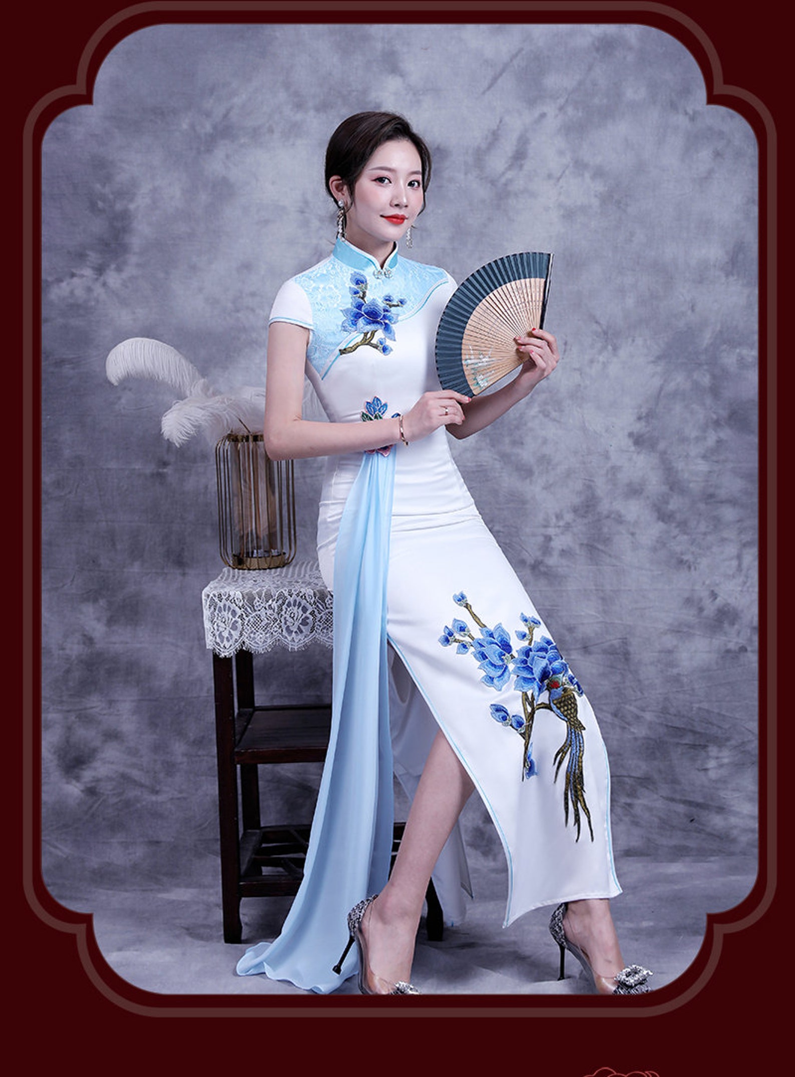 Custom Able Premium Cut Cheongsam With Ribbon Classical - Etsy