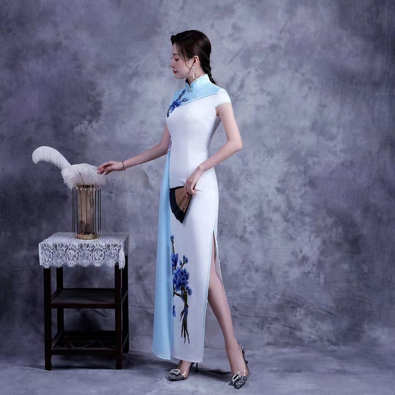 Custom Able Premium Cut Cheongsam With Ribbon, Classical Embroidery ...