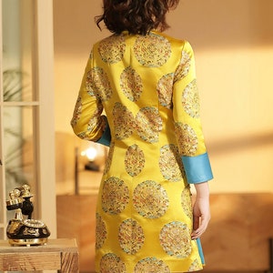 Classic China Red&yellow Cheongsam, Chinese Vintage Above Knee Qipao ...