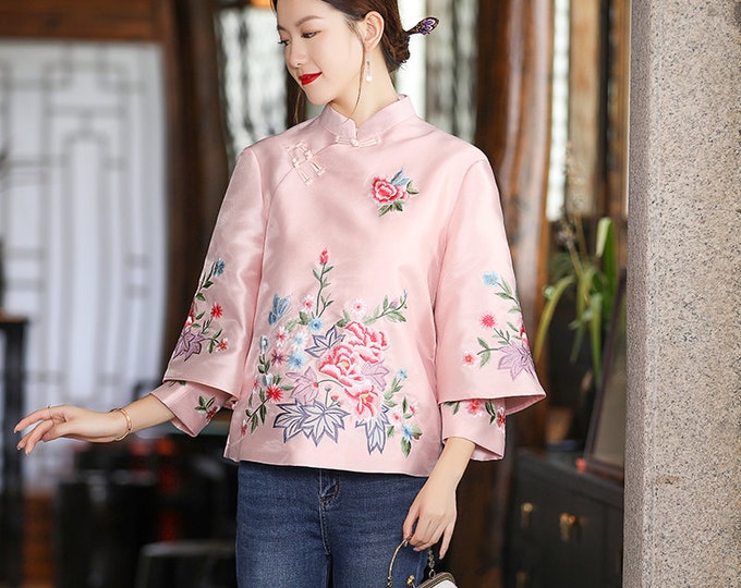 Spring Autumn China Cheongsam Top, Chinese Tang Suit Hanfu Blouse,tea ...