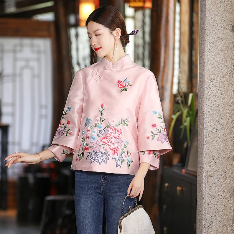 Premium Made Autumn Winter China Cheongsam Top, Chinese Tang Woman ...