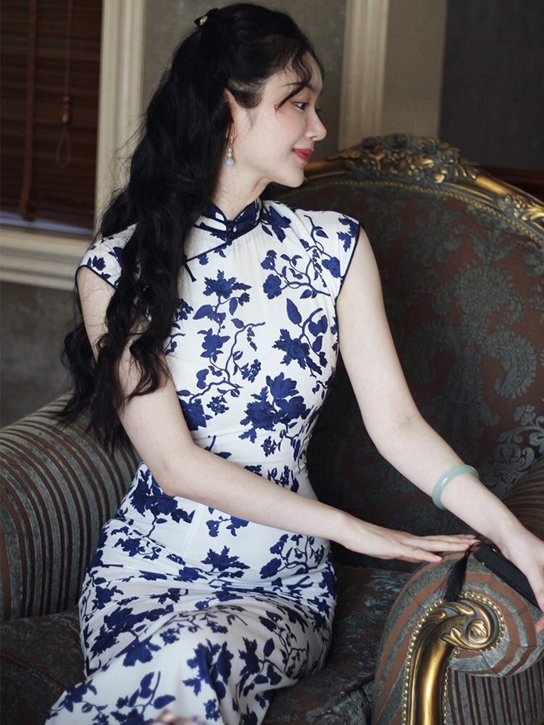 Premium Cut Cultural Young Lady Qipao， Side Pankou Open Closure 真襟平肩 ...