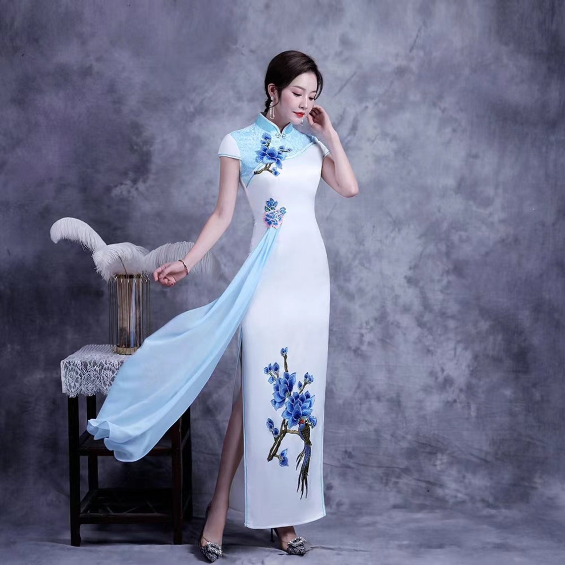 Custom Able Premium Cut Cheongsam With Ribbon Classical - Etsy