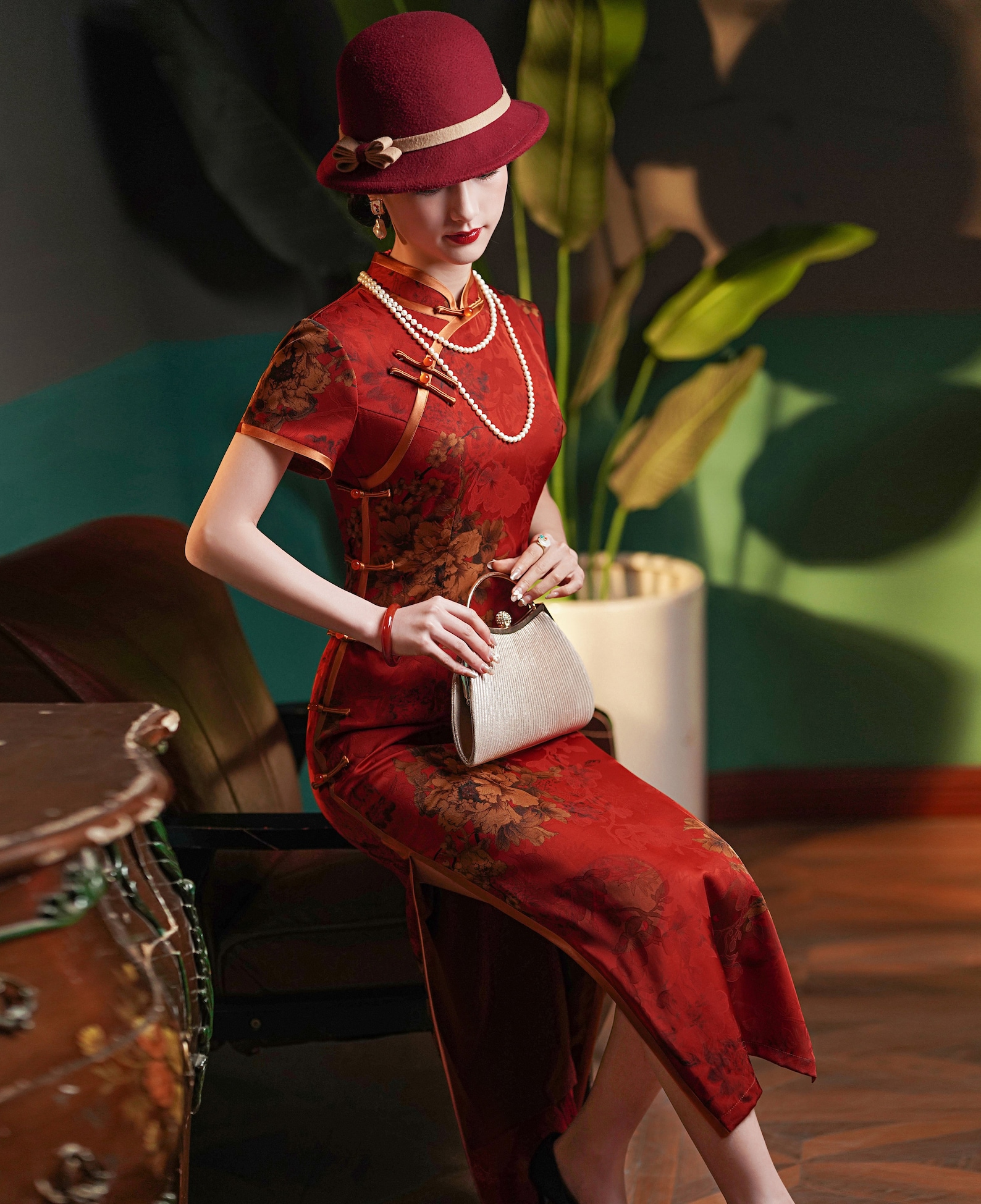 New Arrival Vintage China Cheongsam, Classic Jacquard Flower Surface ...