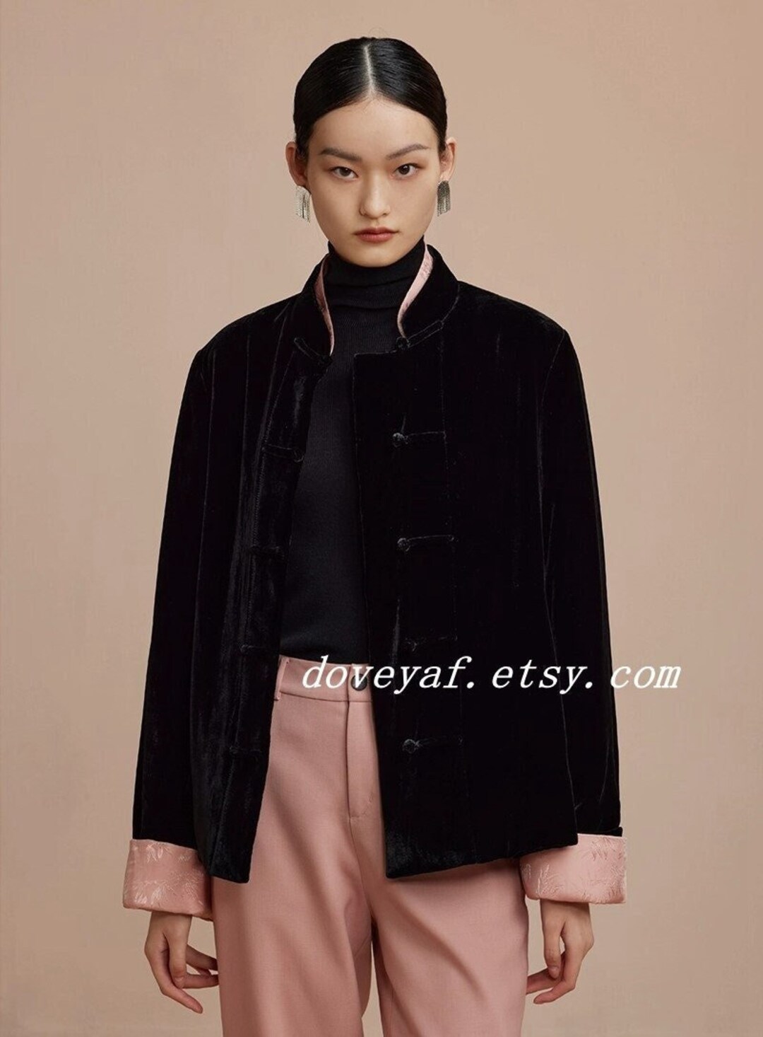 CNY China Velvet Jacket Warm Thick Coat, Two Side Reversible Jacket ...