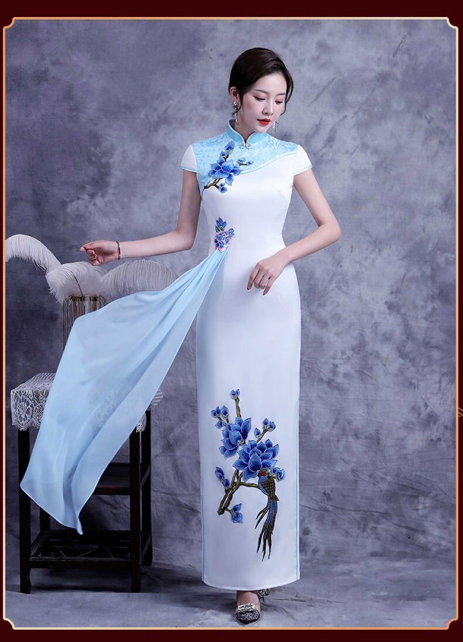 Custom Able Premium Cut Cheongsam With Ribbon Classical - Etsy