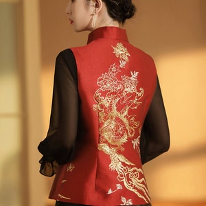 Autumn & Winter Classic Chinese Tang Dynasty Vest in Red - Etsy