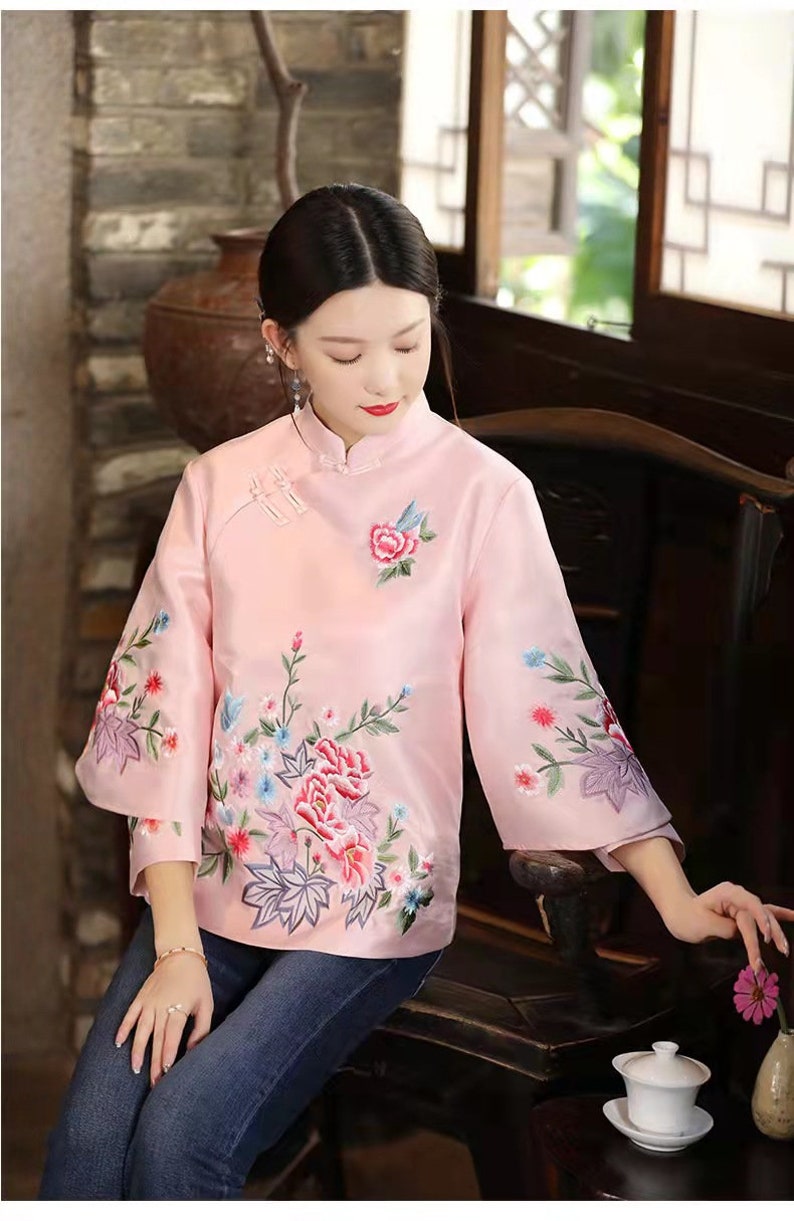 Premium Made Autumn Winter China Cheongsam Top, Chinese Tang Woman ...