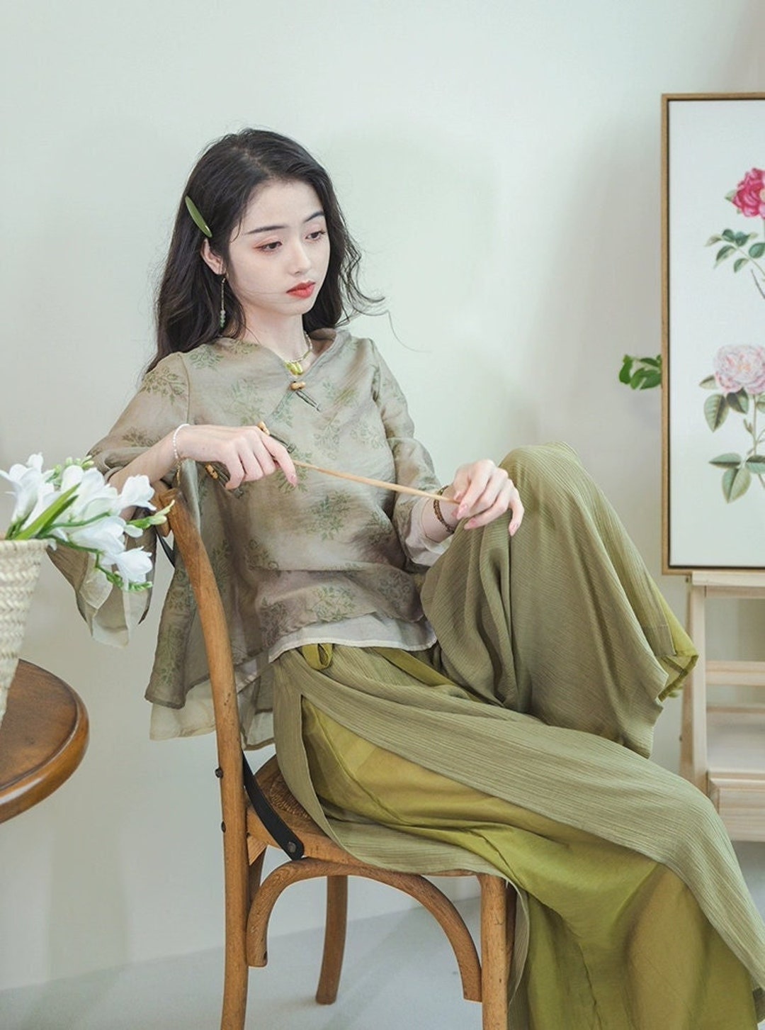 Doveyaf New Rare Design Modern China Hanfu Top+wide Pants, China Song ...
