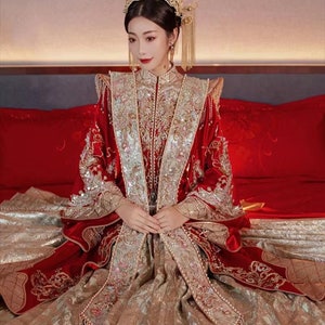 New Design Traditional Han Dynasty Wedding Bridal Gown, 韩妃 Chinese Red ...