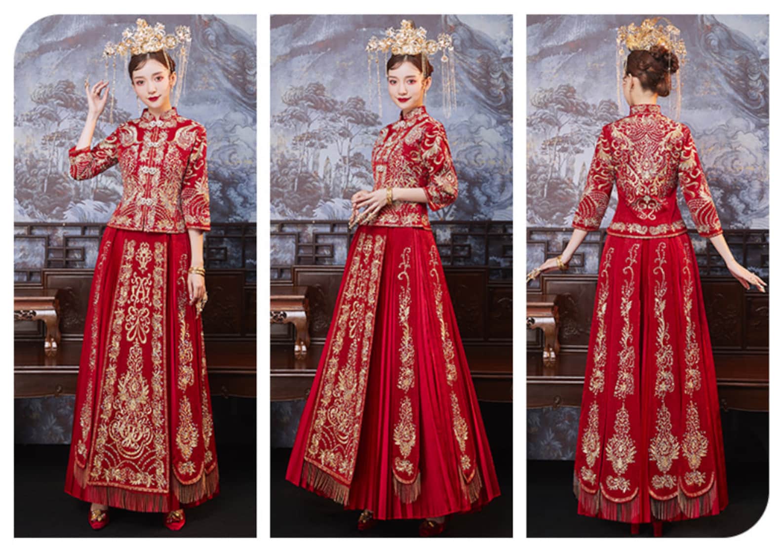 Traditional Chinese Bridal Red Wedding Xiuhe Dress诗音 - Etsy