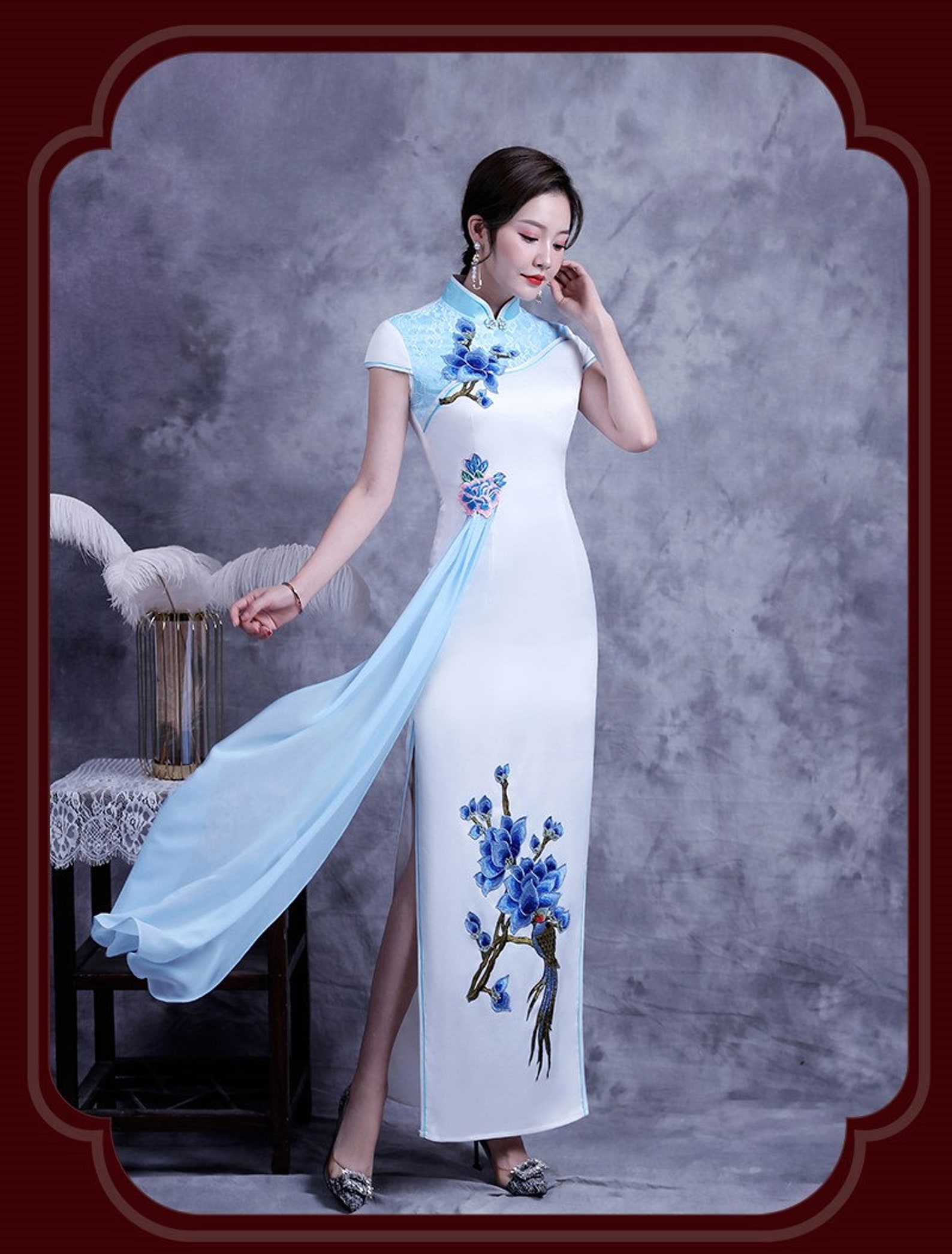 Custom Able Premium Cut Cheongsam With Ribbon Classical - Etsy