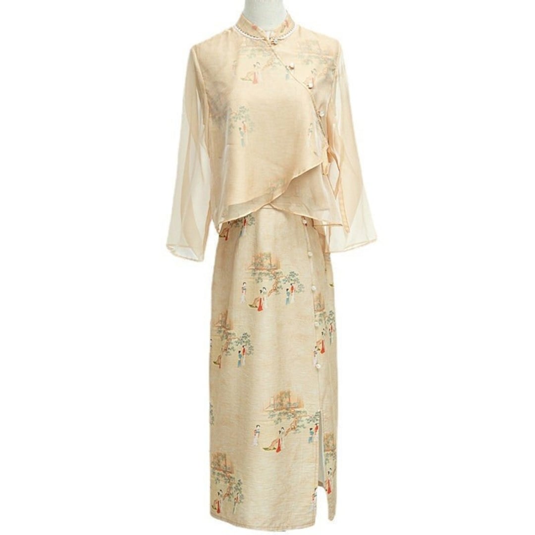 New Design China Cheongsam Top Blouse & Slip Dress, Chinese Tang Suit ...
